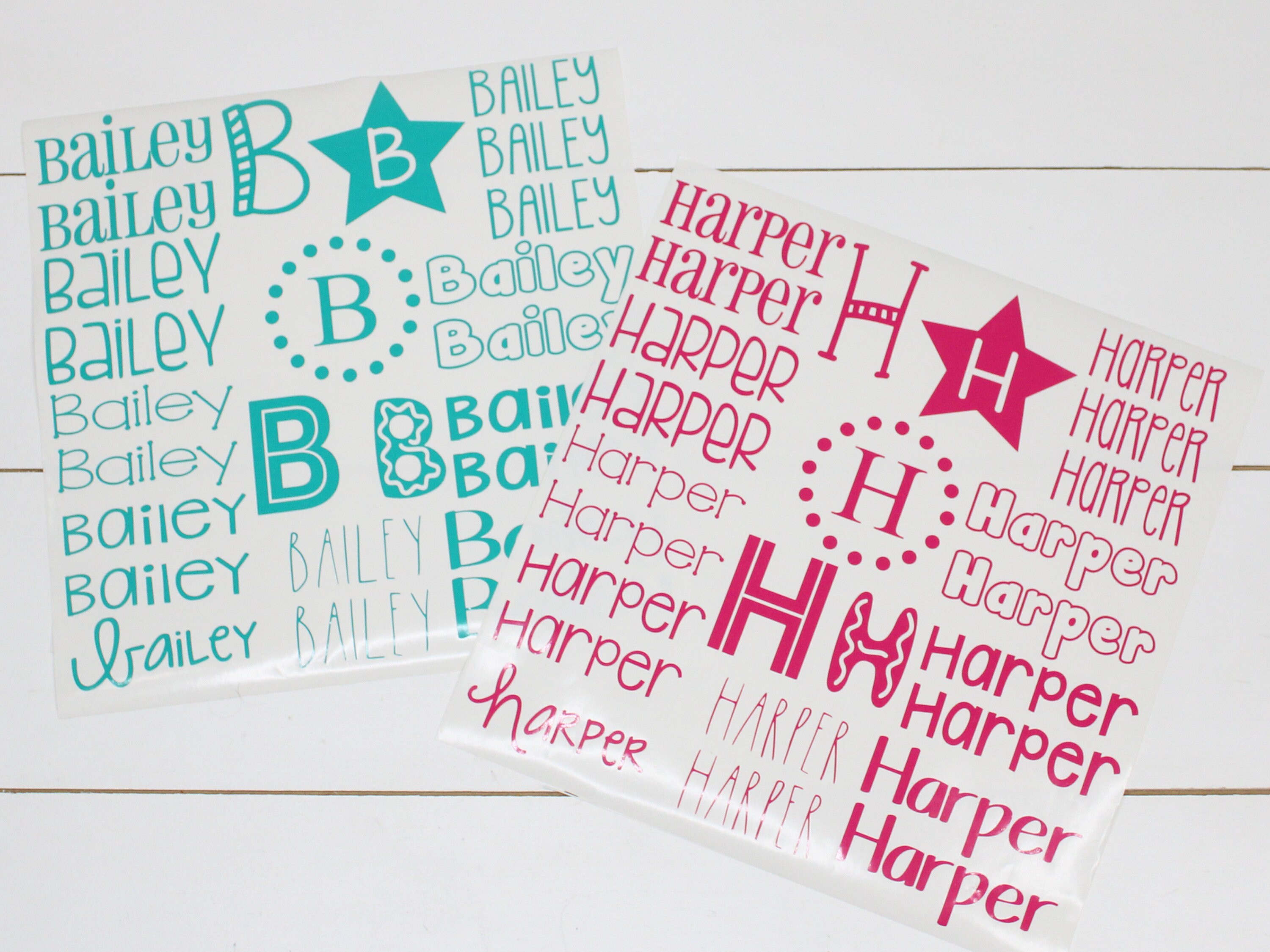 12 X 12 Inch Sheet of Vinyl Decals 20 Names 5 First - Etsy