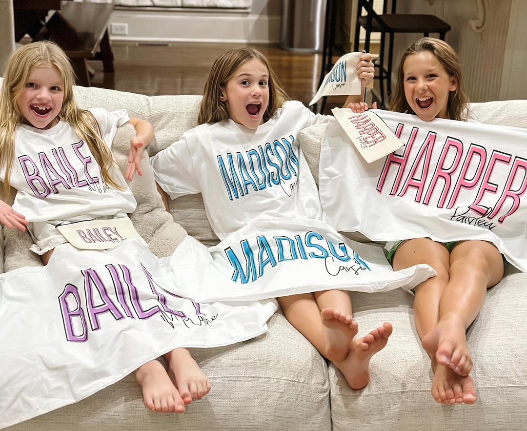Personalized Outline Tee| Slumber Party Shirt | Sleepover Shirt ...