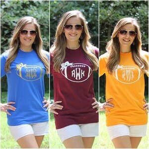 Football Monogram Shirt Short Sleeve Personalized Tee - 20 Tee Color ...