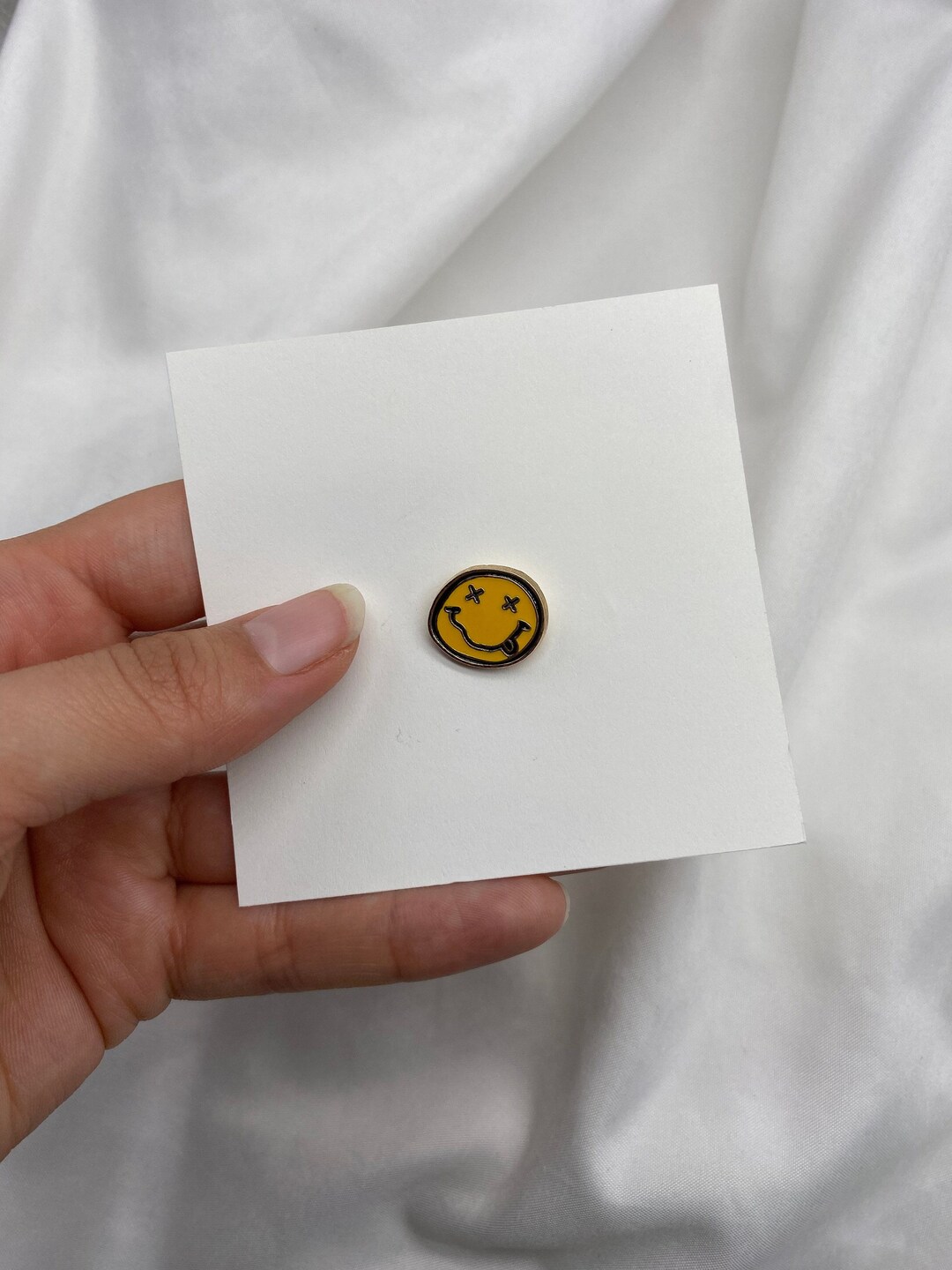 Smiley Face Enamel Pin - Etsy