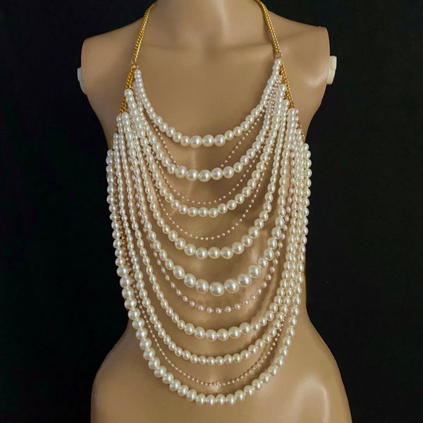 Pearl Body Chain - Etsy