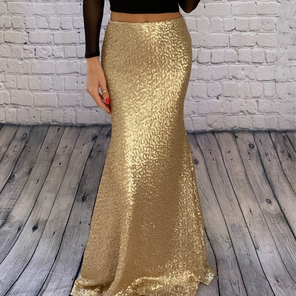 Sequin Maxi Skirt - Etsy