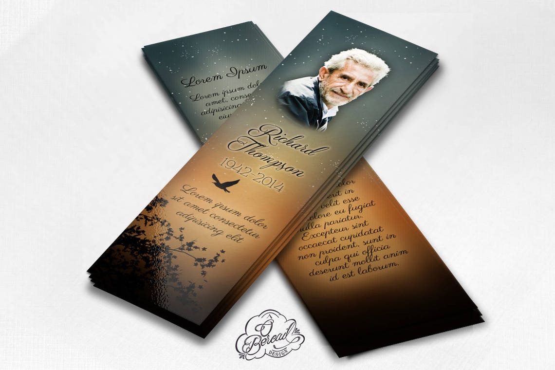 Signet Mortuaire en Ligne à Imprimer avec Coucher de Soleil et | Etsy