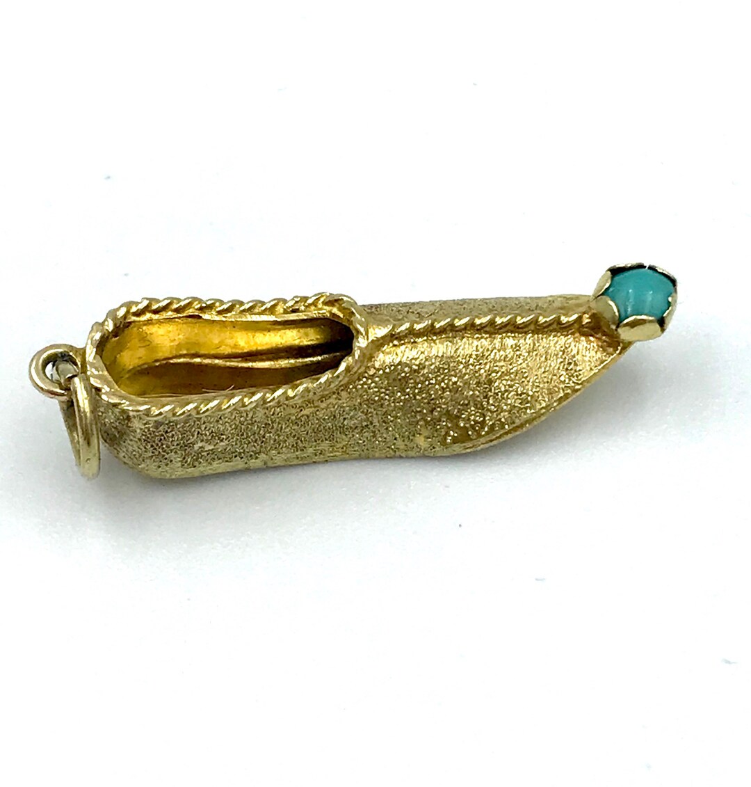 Vintage 14k Solid Gold Oriental Slipper Exotic Shoe Pendant Rare - Etsy