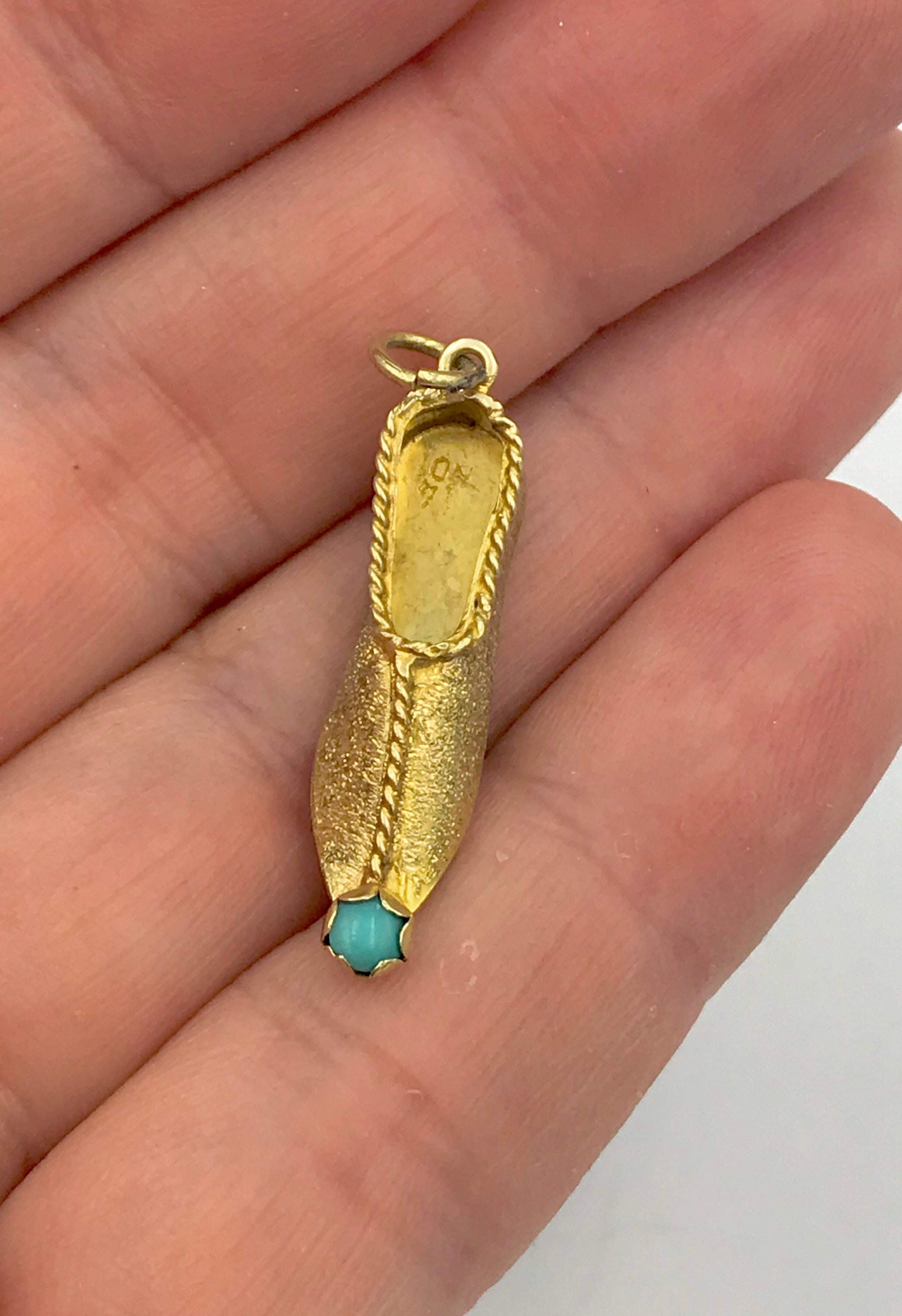 Vintage 14k Solid Gold Oriental Slipper Exotic Shoe Pendant Rare - Etsy