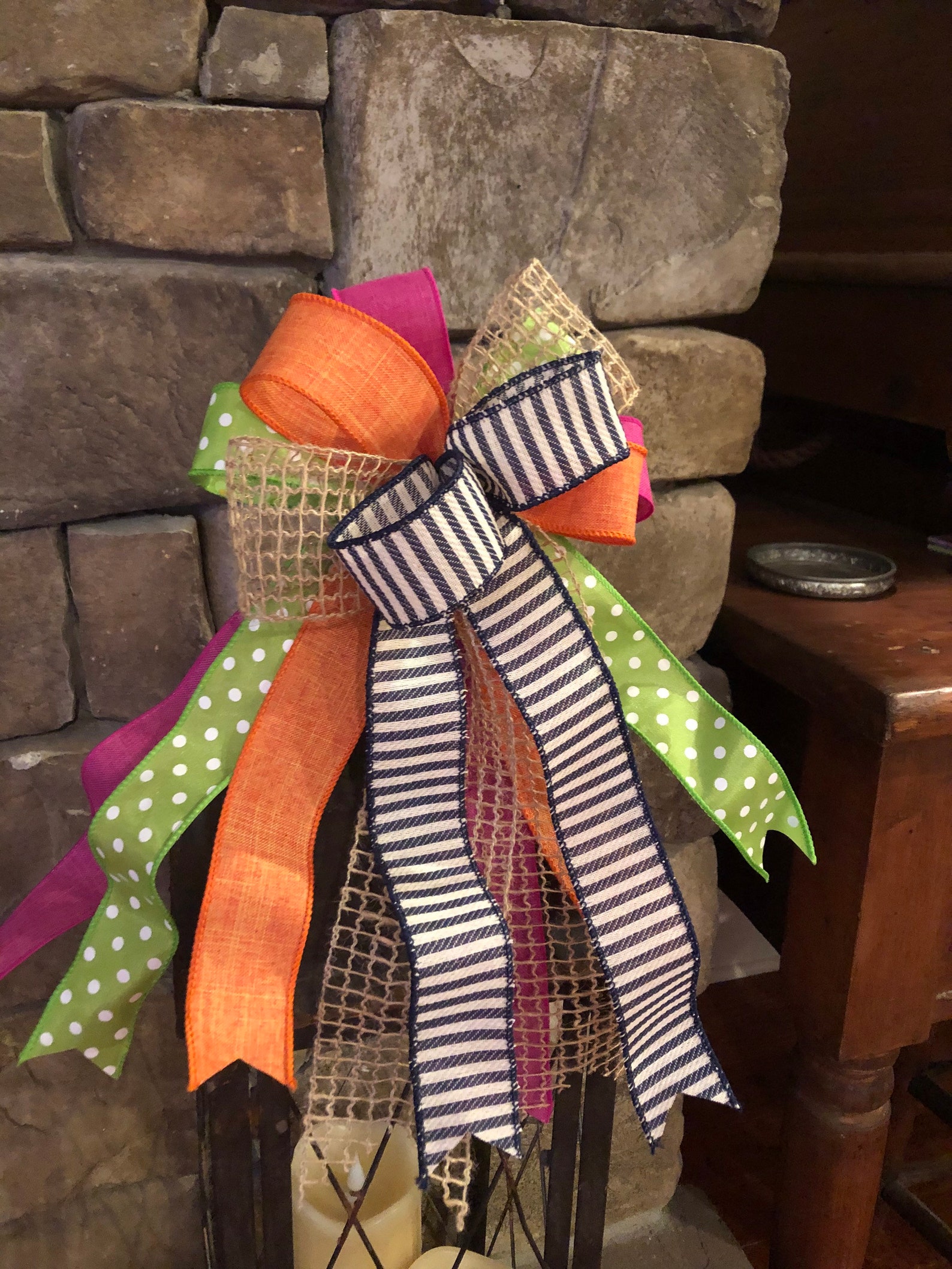 Bright Spring Summer Unique Fun Trendy Multi Color Navy Stripe - Etsy