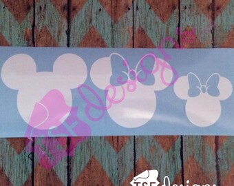 Disney Family Car Decal Set Mickey Minnie Family Car Decal - Etsy
