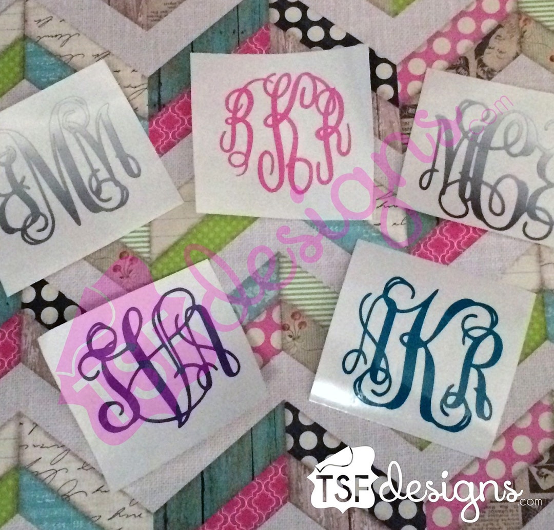2 Monogram Decal - Etsy