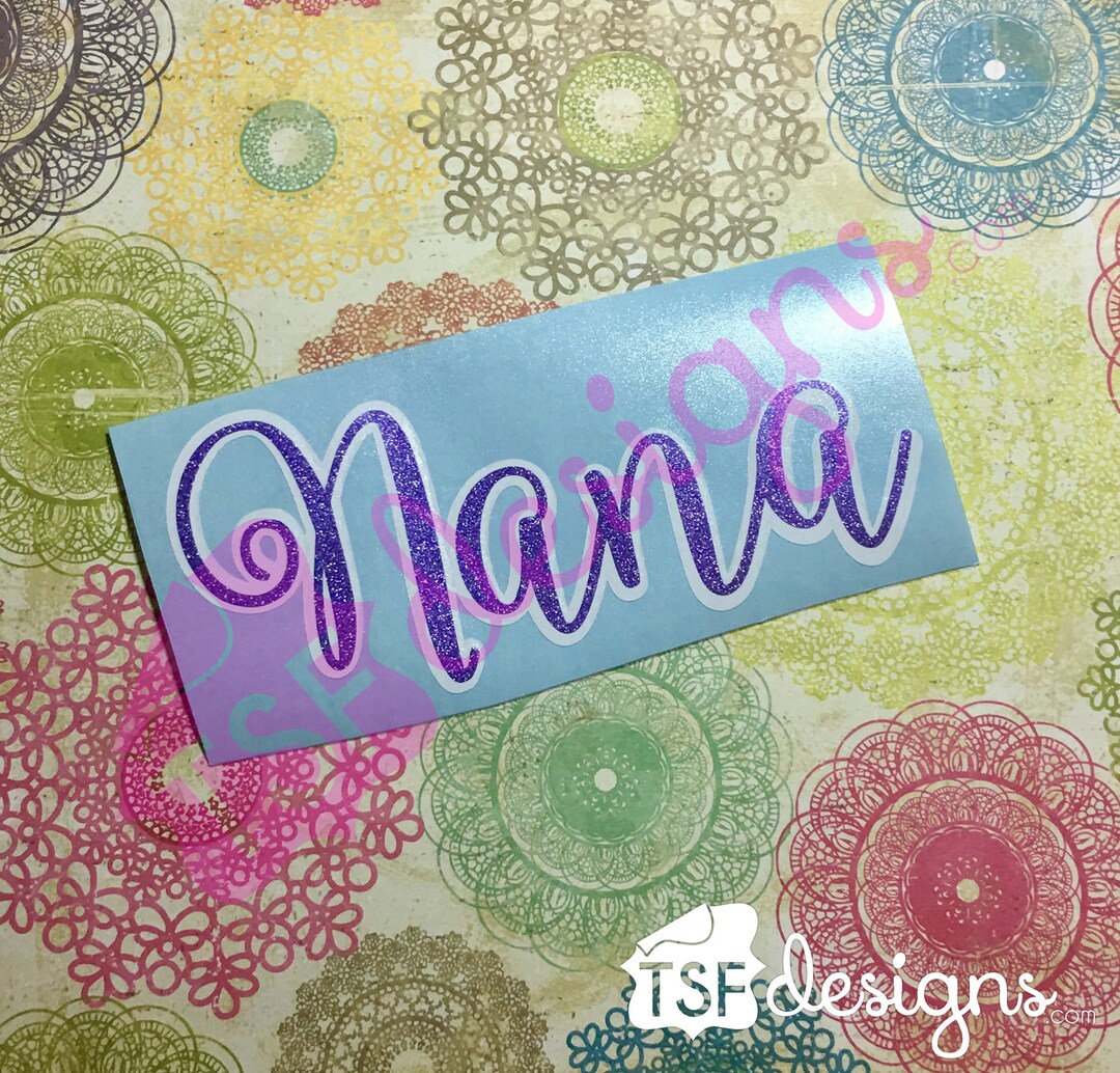 Double Layer Glitter Name Decal - Etsy