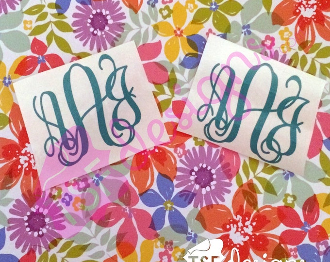 2 Monogram Decal - Etsy