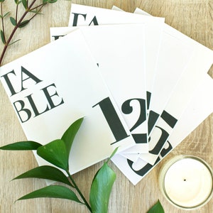 MINIMAL Modern Table Numbers, Simple Printable, Downloadable File ...
