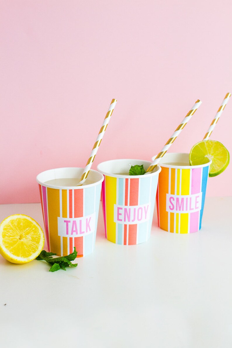 Printable Cup Wrappers Wrap in a fun rainbow party theme | Etsy