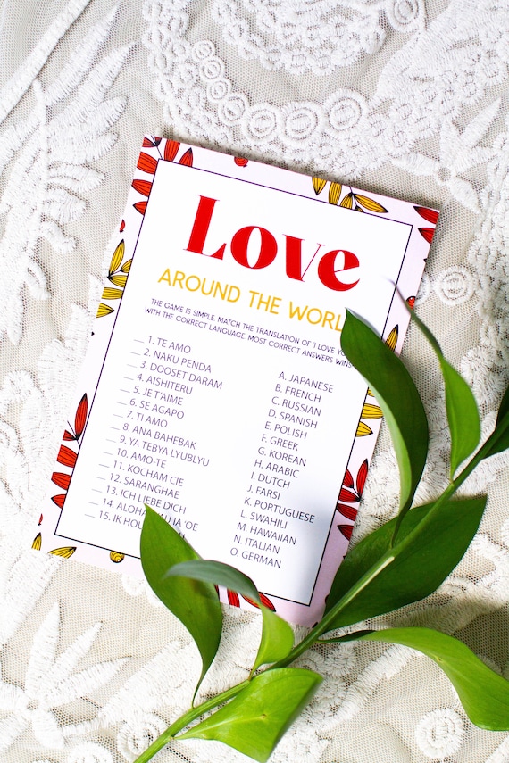 Love Language Game Bridal Shower Game Fun Games - Etsy UK