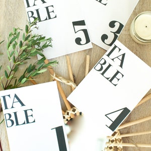 MINIMAL Modern Table Numbers, Simple Printable, Downloadable File ...