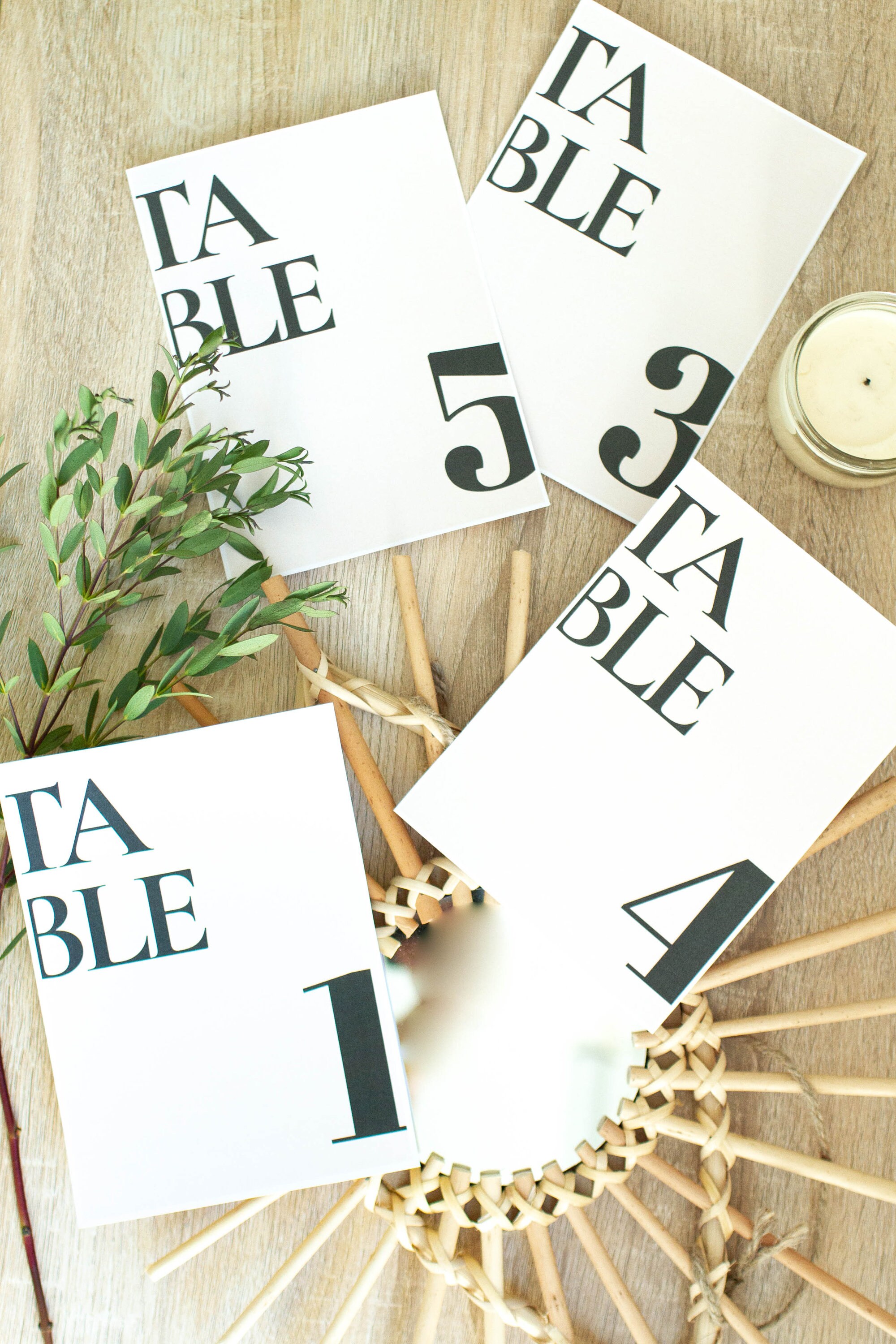 MINIMAL Modern Table Numbers, Simple Printable, Downloadable File ...