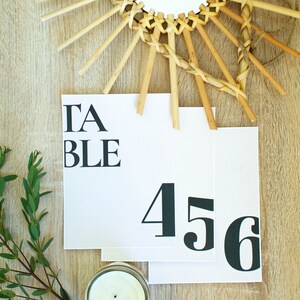 MINIMAL Modern Table Numbers, Simple Printable, Downloadable File ...