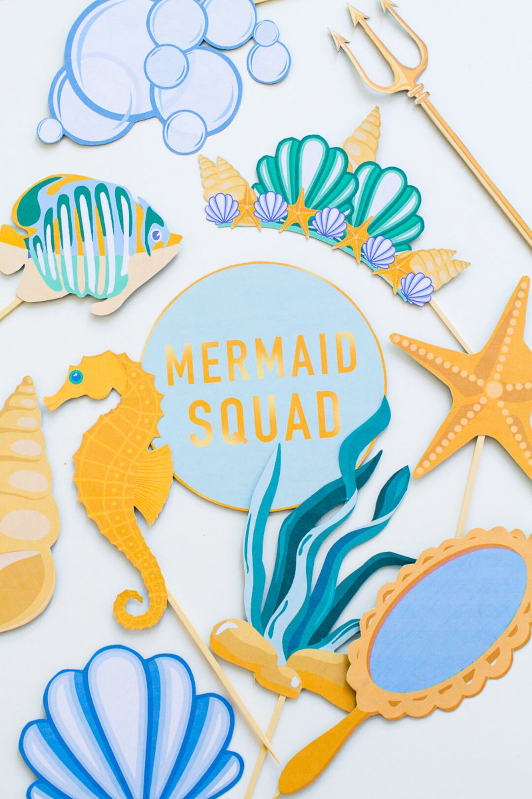 Printable Mermaid Photo Booth Props | Wedding | Bachelorette Party ...