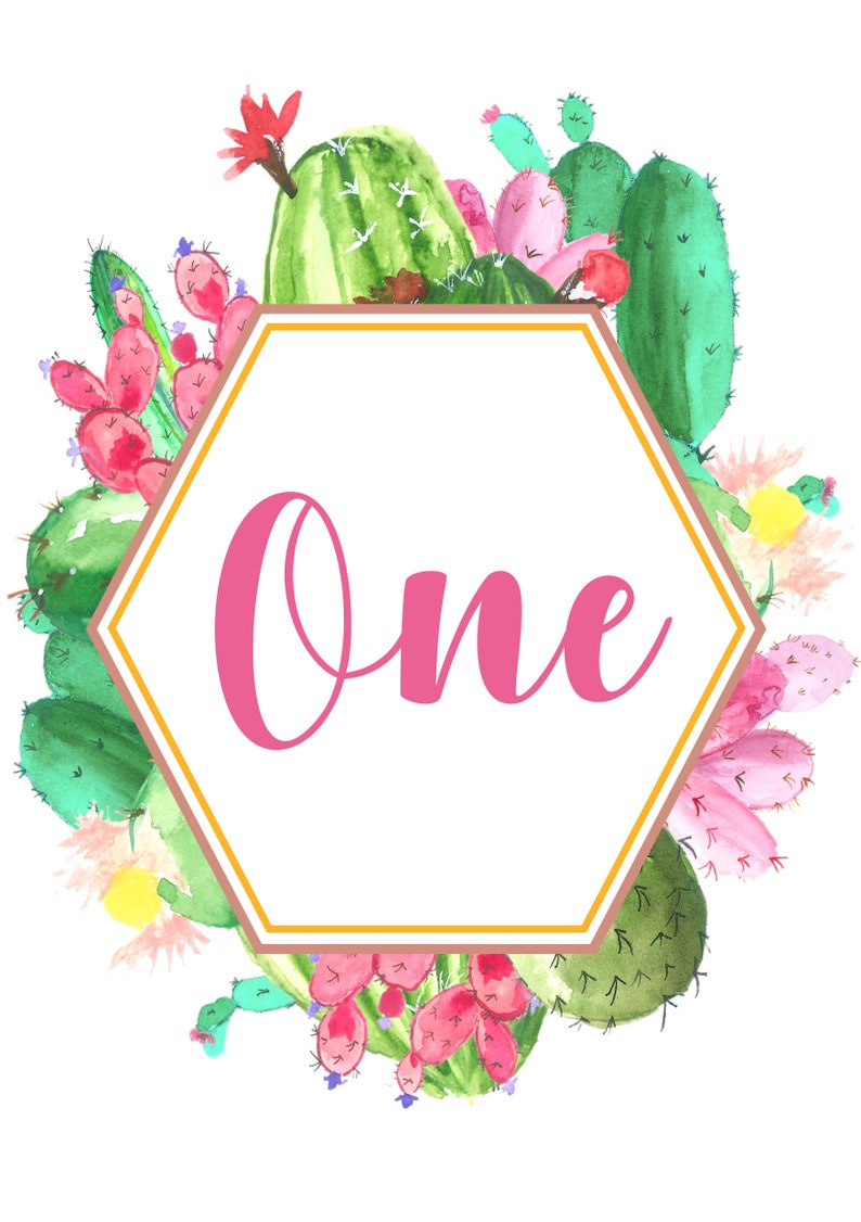 Cactus Table Numbers, Succulent Printable, Downloadable File ...
