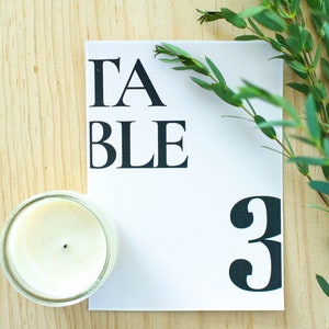 MINIMAL Modern Table Numbers, Simple Printable, Downloadable File ...