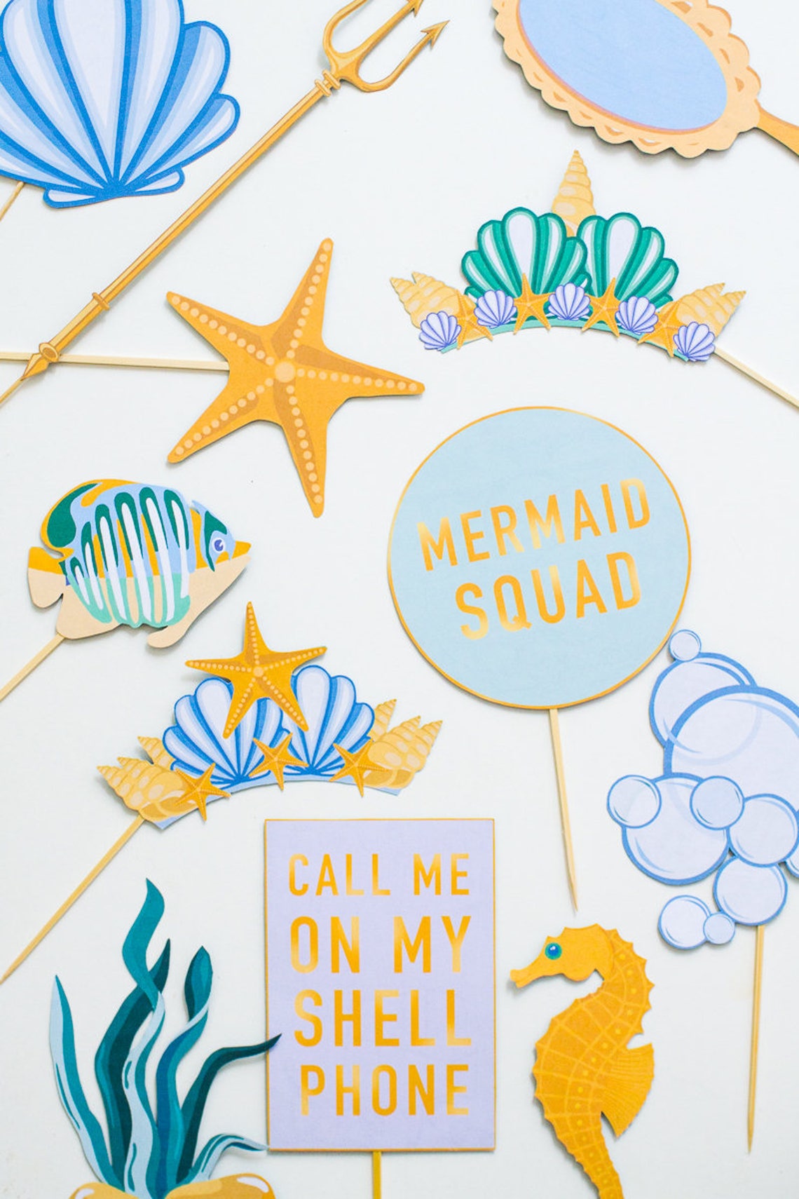 Printable Mermaid Photo Booth Props Wedding Bachelorette - Etsy