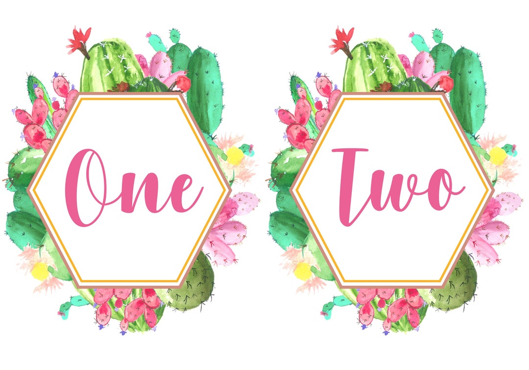 Cactus Table Numbers, Succulent Printable, Downloadable File ...