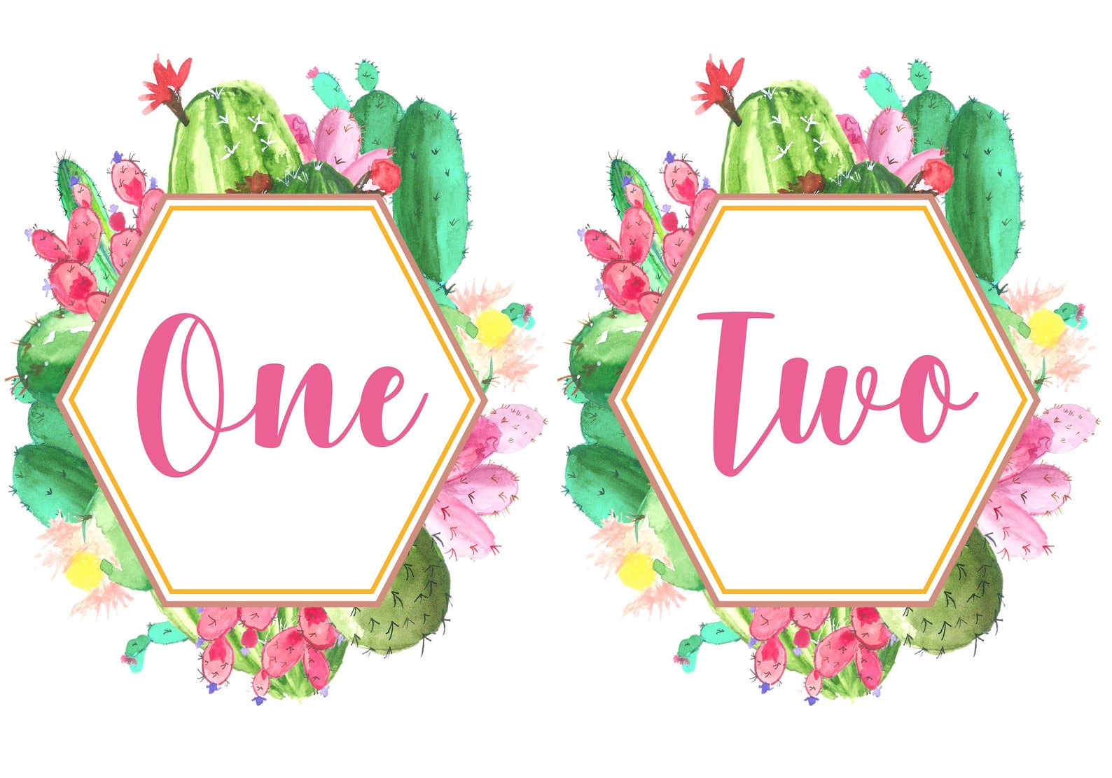 Cactus Table Numbers Succulent Printable Downloadable File | Etsy UK