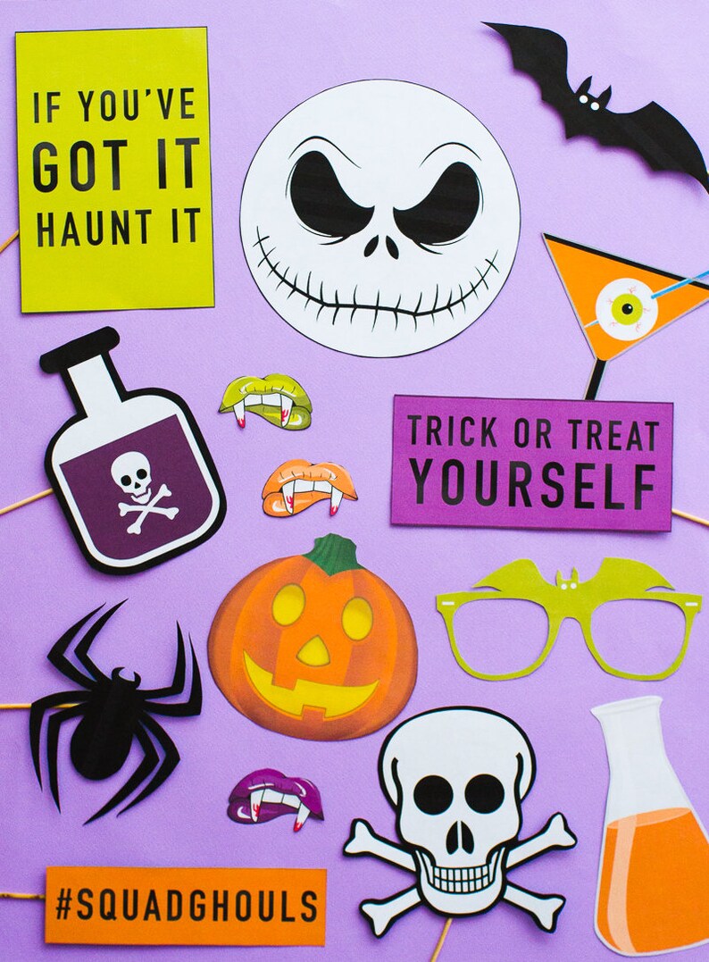HALLOWEEN Photo Booth Prop Printable Modern Download Day of the Dead ...