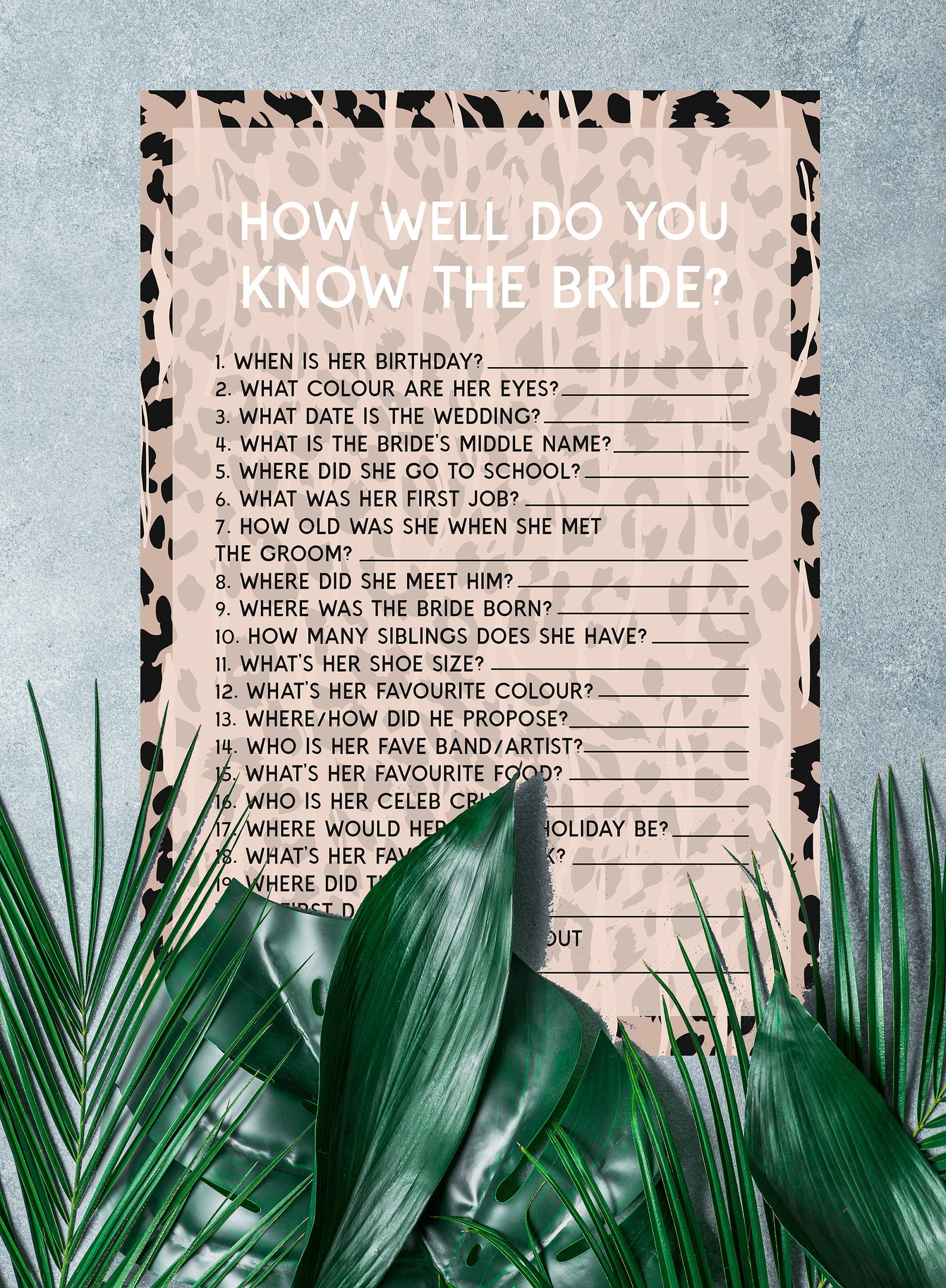 How Well Do You Know the Bride Game Bridal Shower Game - Etsy