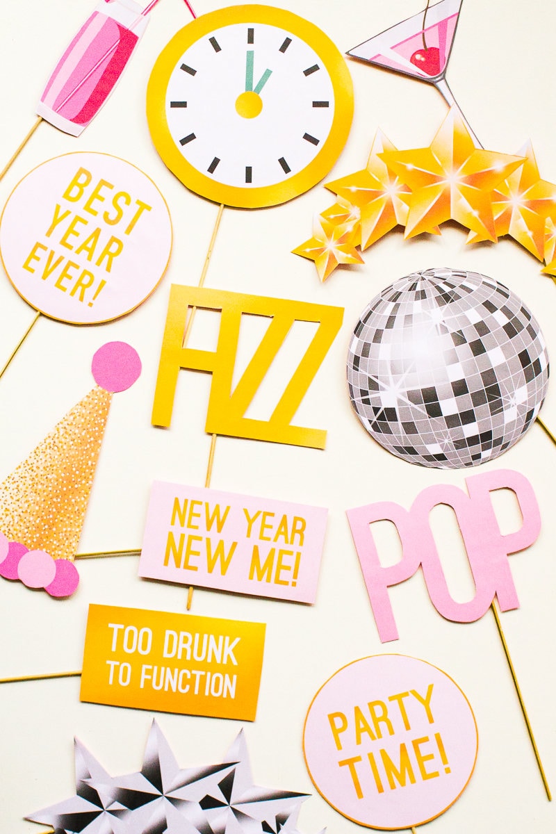 Printable New Years Eve Photo Booth Props Decor Instant | Etsy