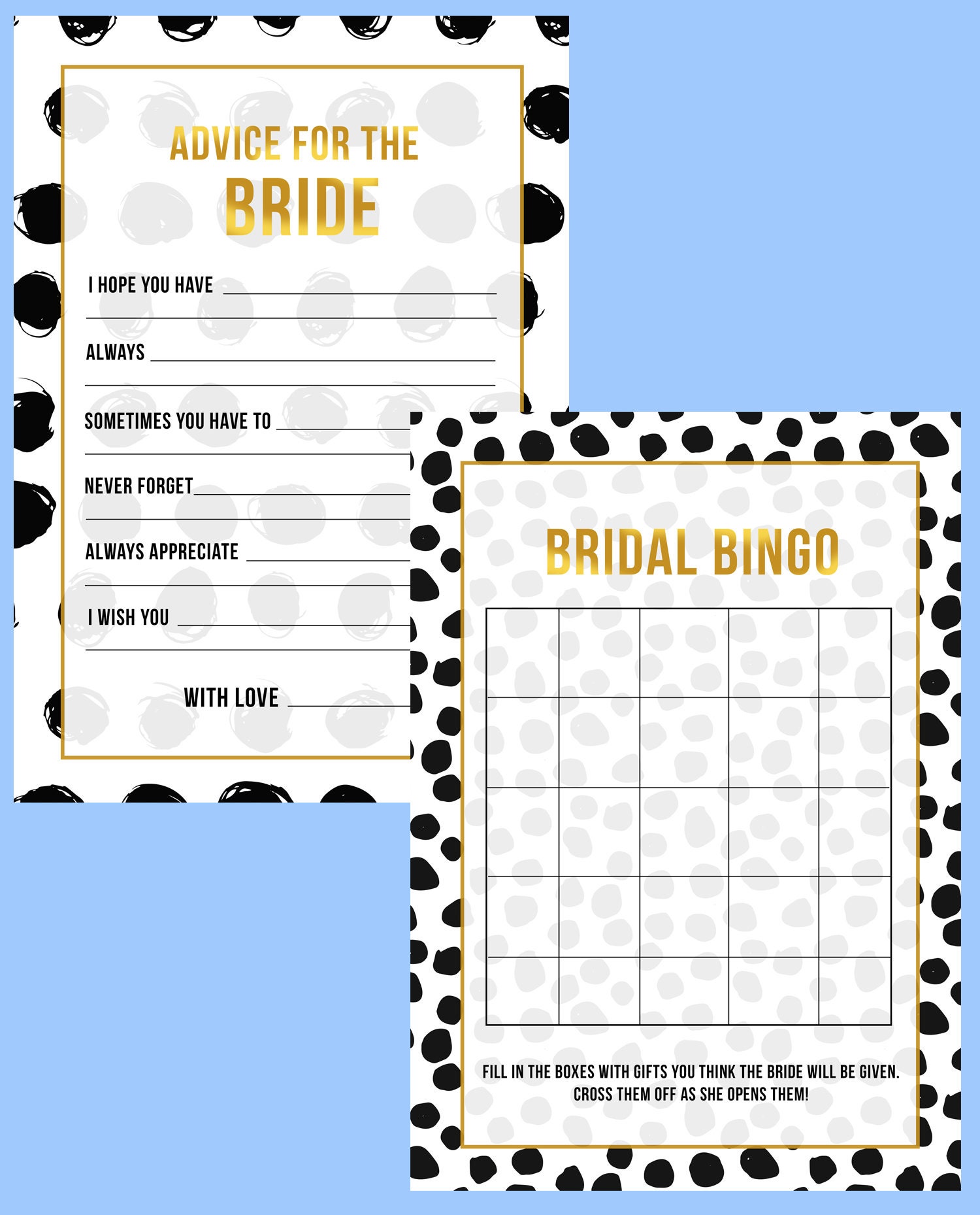 Printable Bachelorette Party Games Black & White Gold | Etsy
