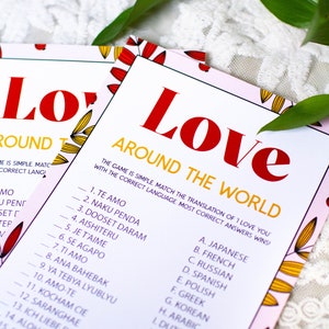 Love Language Game | Bridal Shower Game | Fun Games | Bachelorette ...