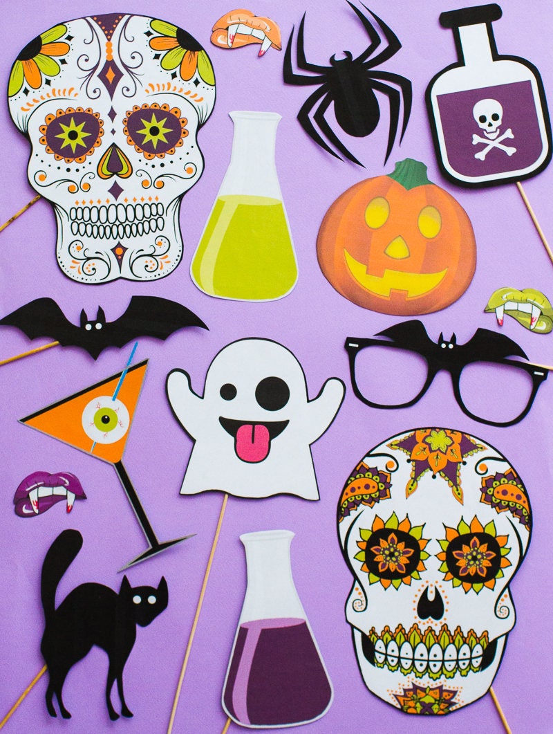 HALLOWEEN Photo Booth Prop Printable Modern Download Day of the Dead ...