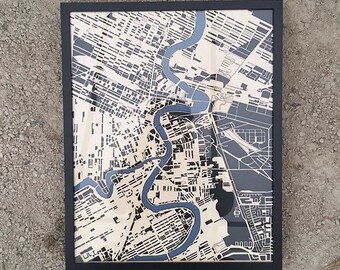 Laser cut map | Etsy