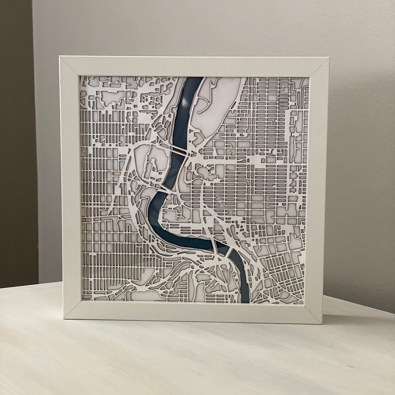 Edmonton Wood Cut Map Edmonton Laser Cut Maps Wooden City | Etsy