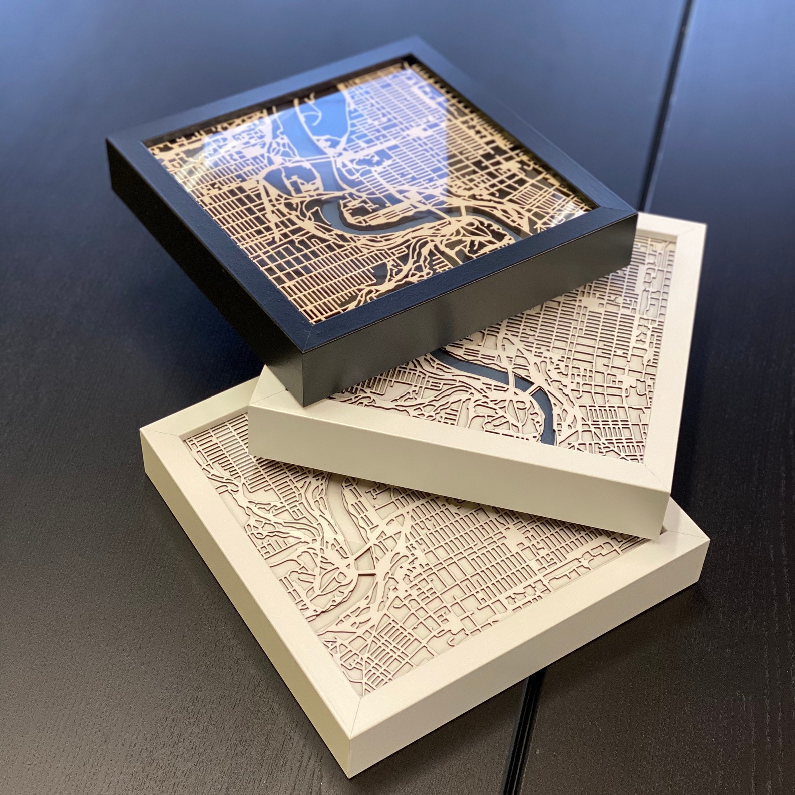 Edmonton Wood Cut Map Edmonton Laser Cut Maps Wooden City | Etsy