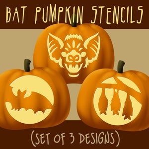 Digital Bat Pumpkin Stencils Halloween Jack-o-lantern - Etsy