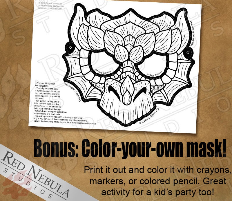 Dragon Mask Instant Download Printable Paper Masks Dragon | Etsy