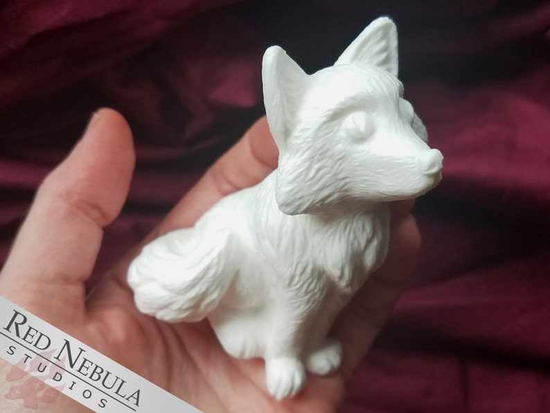 Fox Figurine - Solid Resin Blank Mini Statue Paperweight, Ornament ...