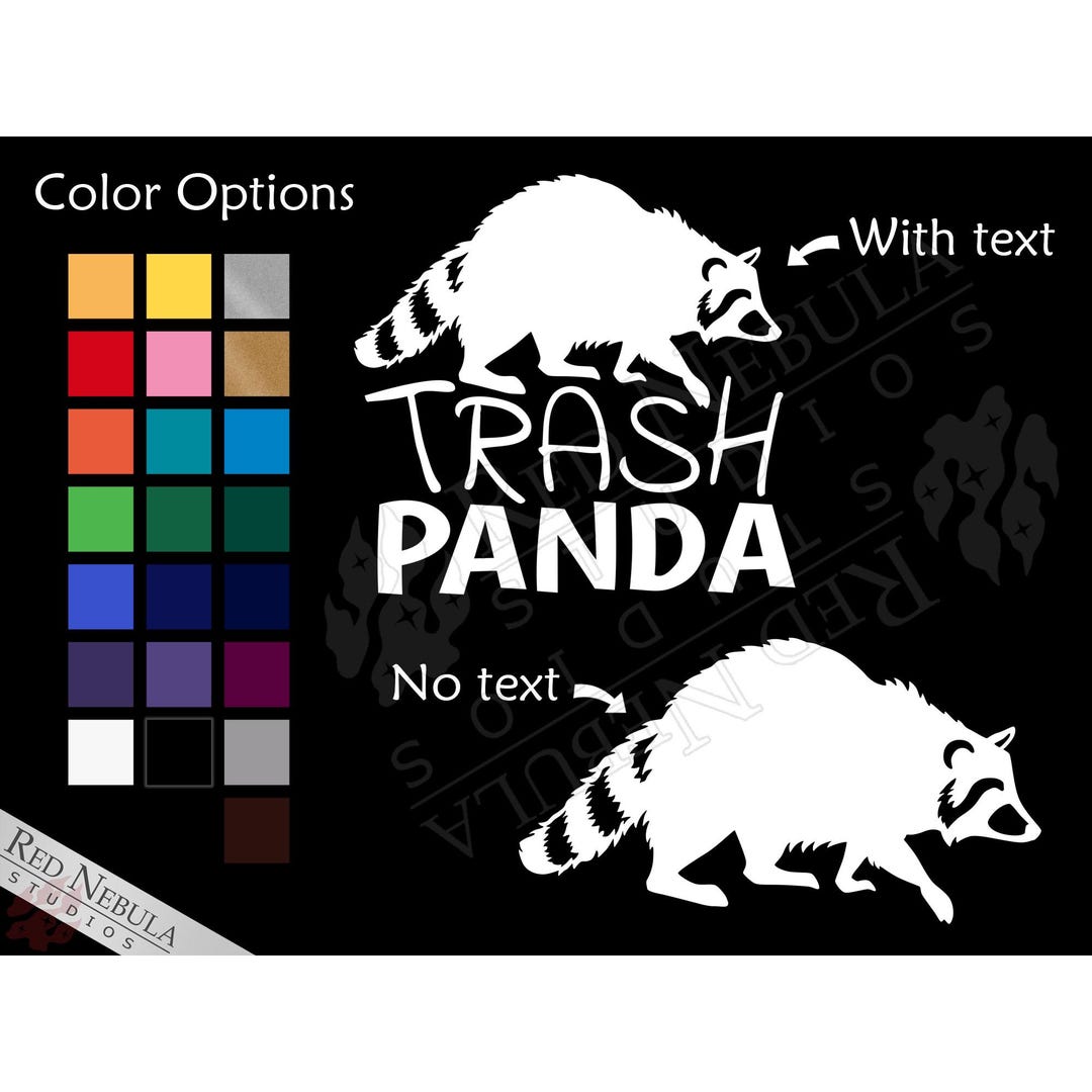 Trash Panda Raccoon Vinyl Decal - Outdoor Rated, Multiple Color Options ...
