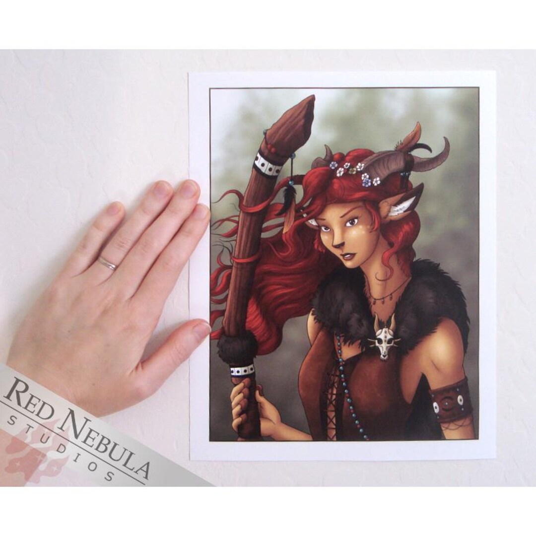 Lady Faun Art Print, "the Wild Keeper", Forest Spirit Fantasy Artwork ...