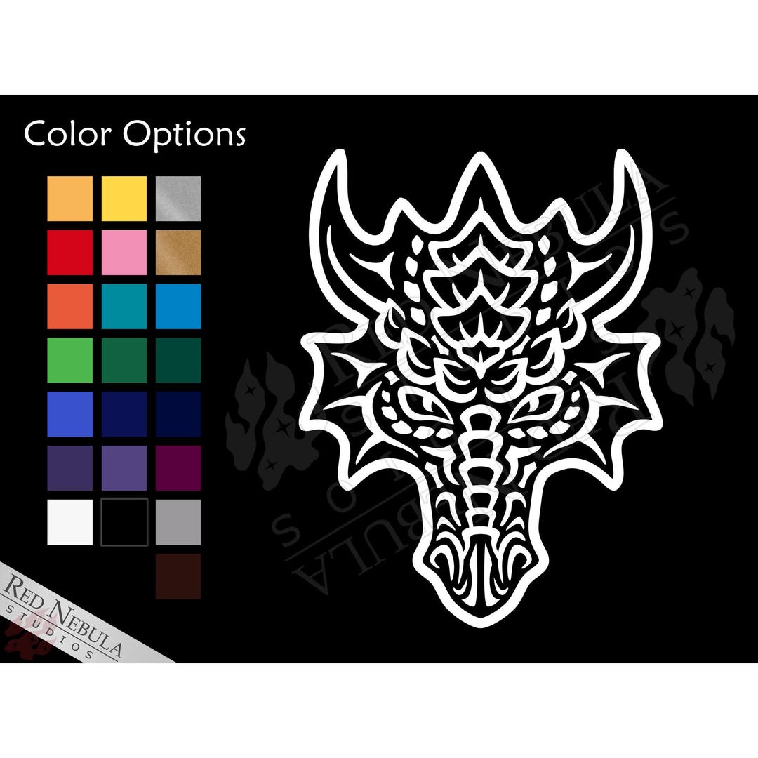 Stylized Dragon Vinyl Decal | Dragon Face Design | Outdoor Vinyl ...