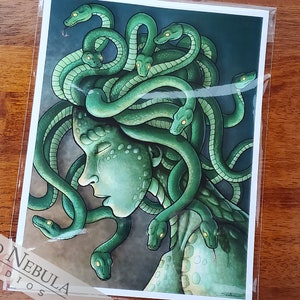 Medusa Art Print, "medusa's Tear", Fantasy Artwork, Greek Mythology ...