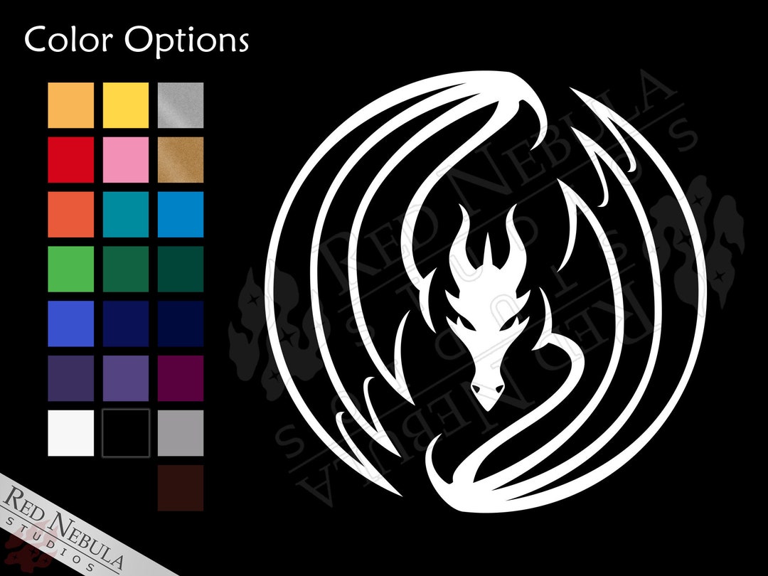 Tribal Dragon Vinyl Decal Fantasy Window Decal Circle Dragon - Etsy