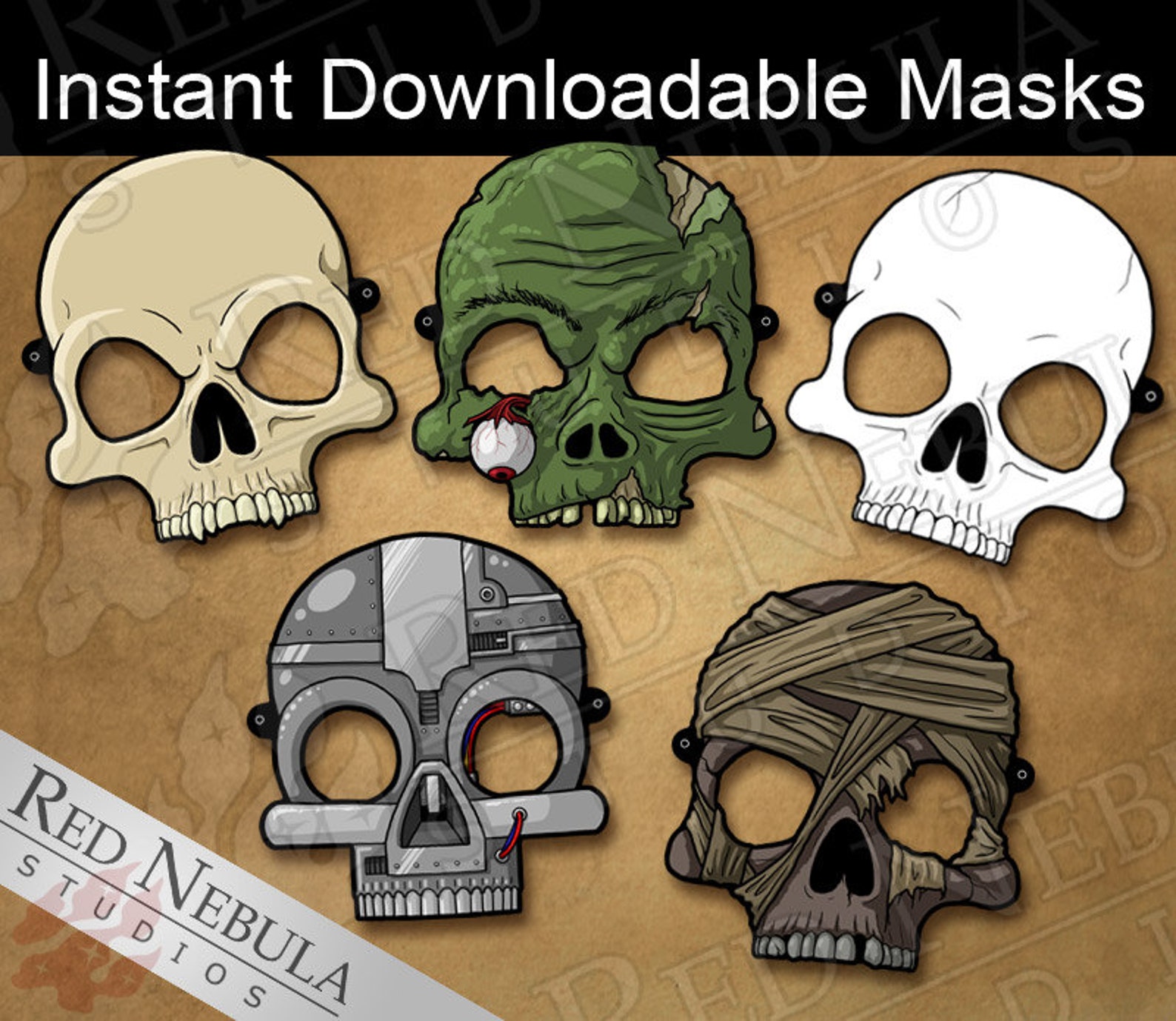 Skull Monster Masks Instant Download Printable Horror Masks | Etsy