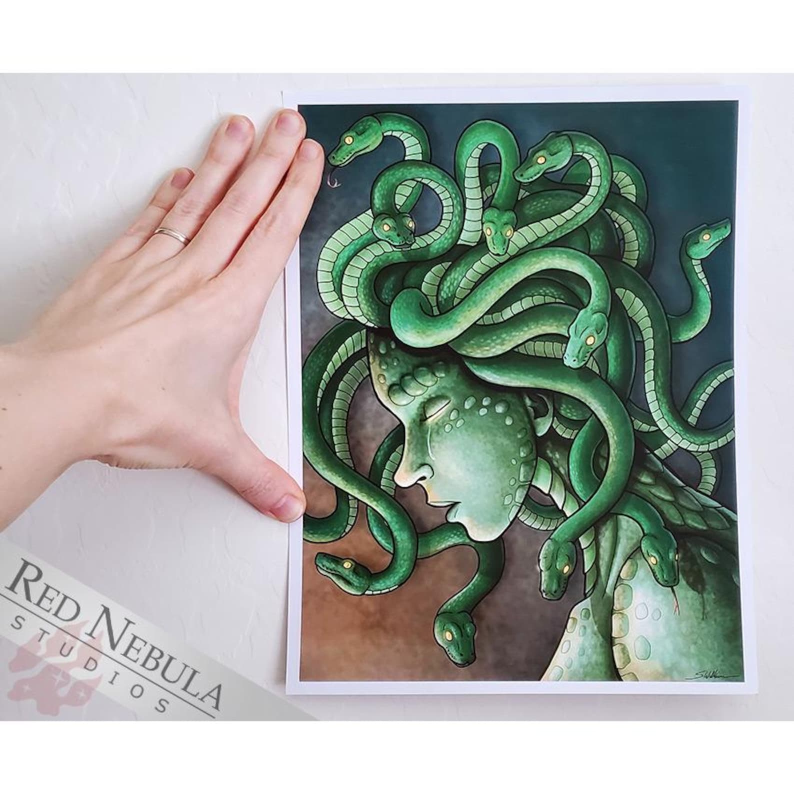 Medusa Art Print, "medusa's Tear", Fantasy Artwork, Greek Mythology ...