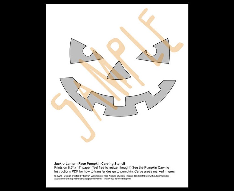 Digital Classic Jack-o-lantern Face Pumpkin Stencils - Etsy
