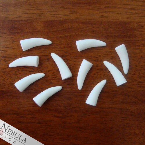 Set of Thin 2 Fangs White or Black Resin Teeth Sharp - Etsy