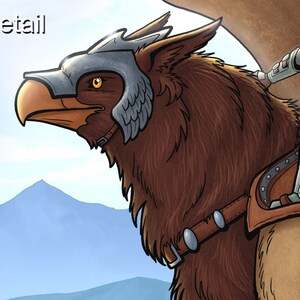 Griffon Art Print, "griffon Rider", Greek Mythology Poster, Griffin or ...