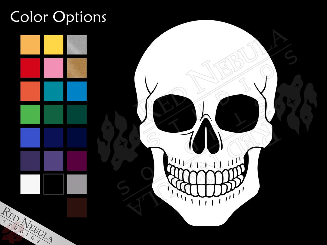 Skull Vinyl Decal, Creepy Human Skull Laptop Decal or Car Sticker ...