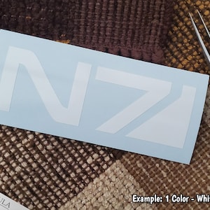 N7 Vinyl Decal, Mass Effect Car Decal With the N7 Logo - Multiple Color ...